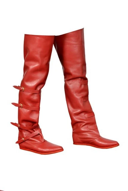 REENACTMENT MEDIEVAL age movies knee high three buckle original Leather ...