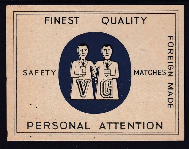 VG PERSONAL ATTENTION Safety Matches Matchbox Label Foreign Made ...