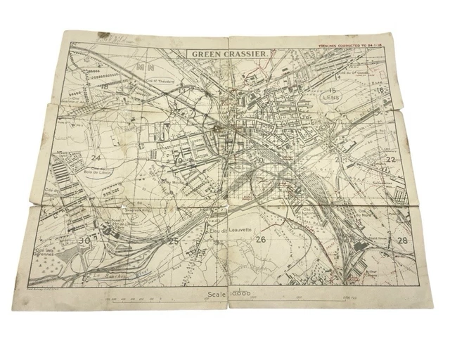 WW1 BRITISH ARMY Trench Map For Battle Of Lens & Green Crassier ...