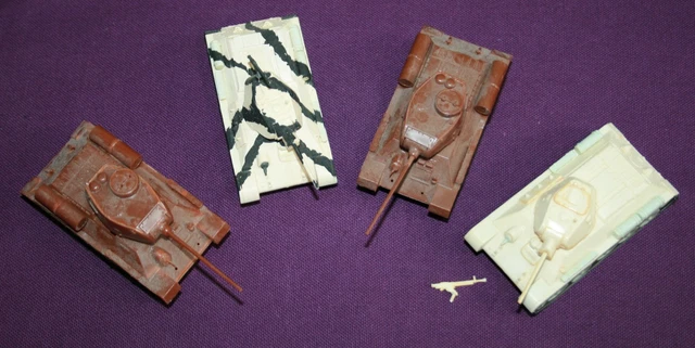 4 AIRFIX MATCHBOX T-34 Tanks 1:76 scale built models for parts or ...