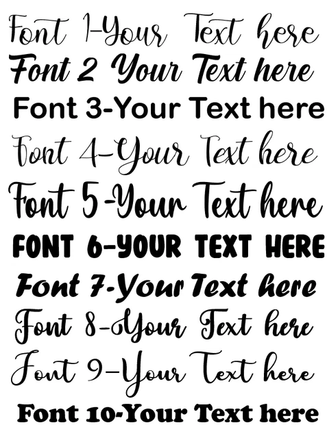 PERSONALISED TEXT VINYL Sticker Word, Name Cut Fancy Font Sticker ...