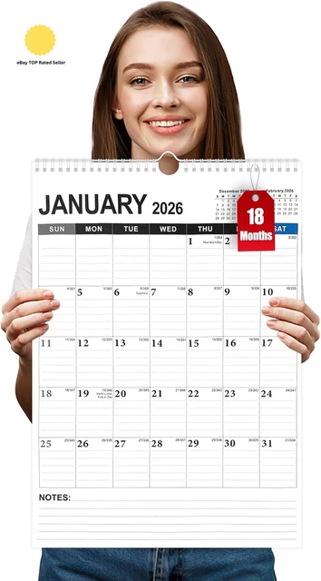 CALENDAR 2026 UK Family Planner, A3 2026 Calendar, 18 Month Family ...