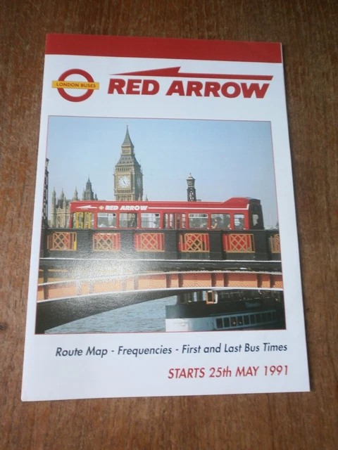 LONDON TRANSPORT TIMETABLE Leaflet & Route Map-Red Arrow Services 1971 ...