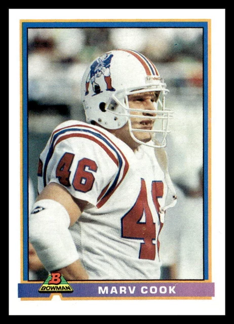 1991 BOWMAN #336 Marv Cook New England Patriots EUR 1,68 - PicClick FR