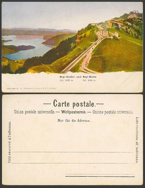 SWITZERLAND SWISS OLD UB Postcard Rigi-Staffel und Rigi-Kulm, Railroad ...
