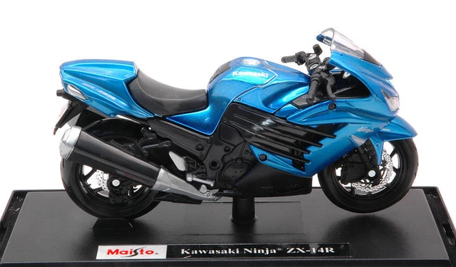 MINIATURE MOTO KAWASAKI Ninja ZX-14R Bleu auto 1:18 Modélisme Motor Bike EUR 12,18 - PicClick FR