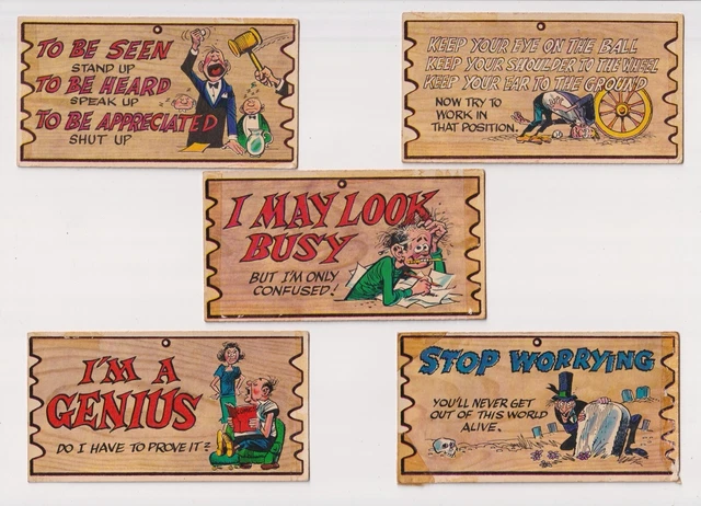 5 X ABC "WACKY PLAK" TRADE CARDS Numbers 17, 63, 77, 86 & 88 - Used ...