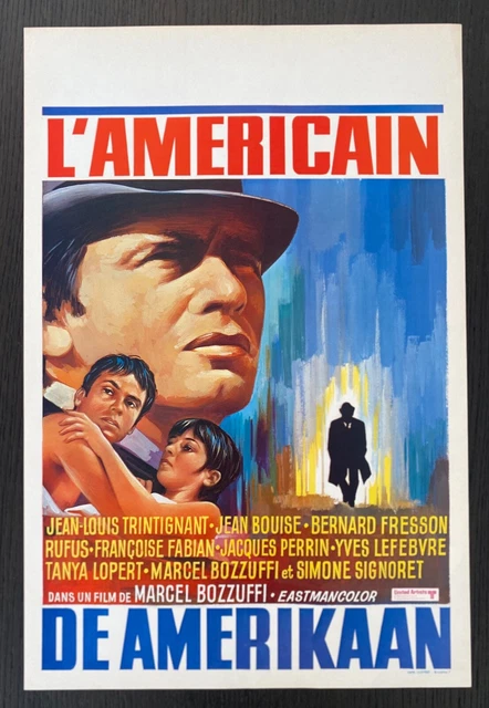 L'AMERICAIN JEAN LOUIS Trintignant affiche cinema Belge ORIGINALE EUR 2 ...