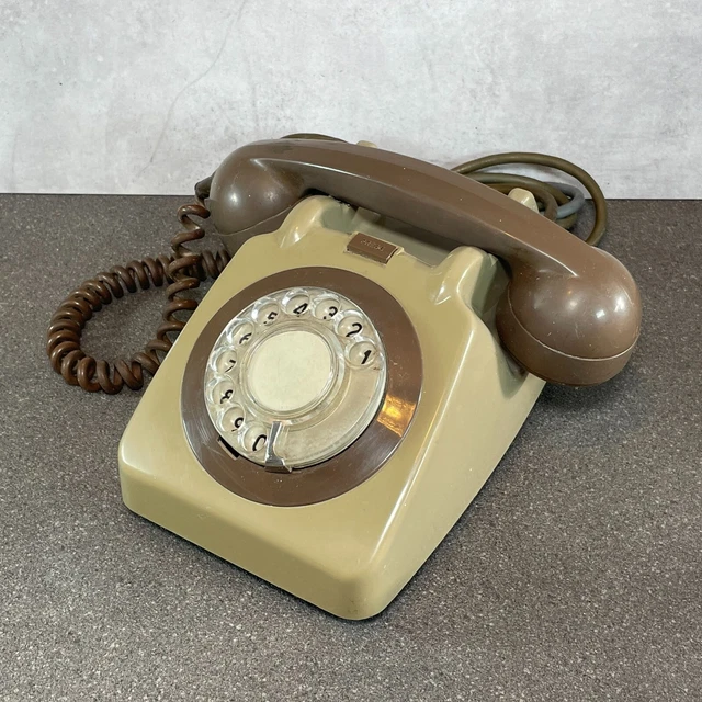 VINTAGE BROWN BT GPO 706F Rotary Dial Telephone, 70s/80s Phone Retro ...