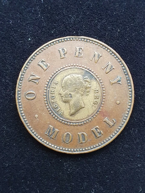 QUEEN VICTORIA 1844 One Penny Model Coin High Grade-81- £29.99 ...