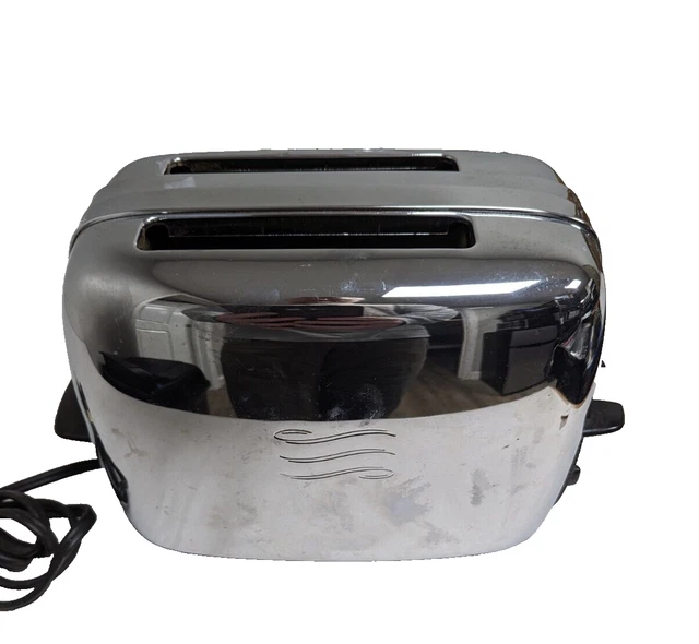 VINTAGE GENERAL ELECTRIC Toastmaster Chrome & Bakelite 2 Slice Toaster ...