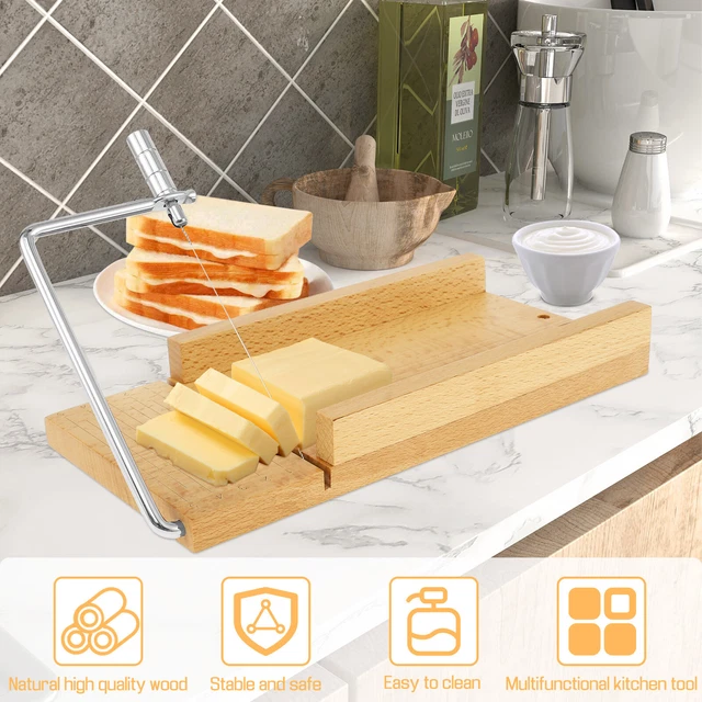 CHEESE SLICER WOODEN Cheese Cutter Board with 5 Stainless Steel Cutting KSP £18.19 - PicClick UK