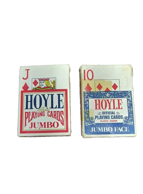 HOYLE POKER JUMBO Index Playing Cards - 2 Deck Set 1 Red & 1 Blue Large ...