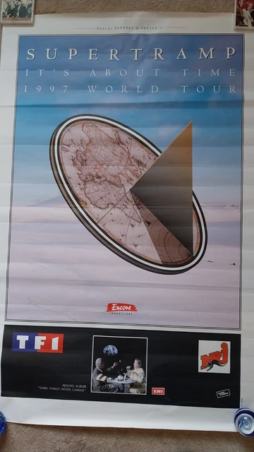 RARE SUPERTRAMP - ITS ABOUT TIME 1997 WORLD TOUR Promo French Poster £8 ...