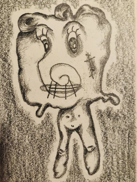 DESSIN AU CRAYON graphite par l'artiste surréaliste Mary Ryden EUR 55 ...