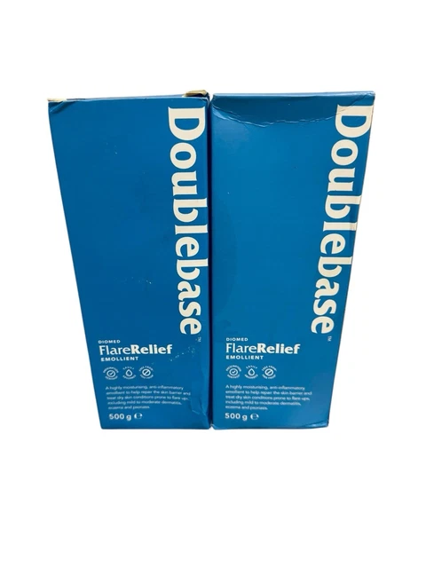 2X DOUBLE BASE Diomed Flare Relief Emollient-500g Pump Eczema and ...