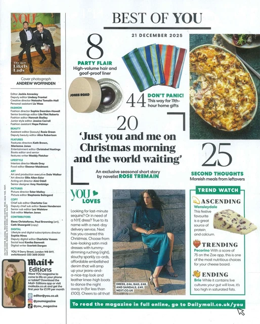 VOUS MAGAZINE: SAM Thompson, Pete Wicks, Angela Scanlon, Mode D'Hiver ...