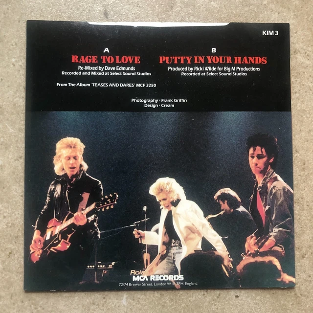 7& KIM Wilde Rage to Love Dave Edmunds picture sleeve vinyl RARE £5.45 ...