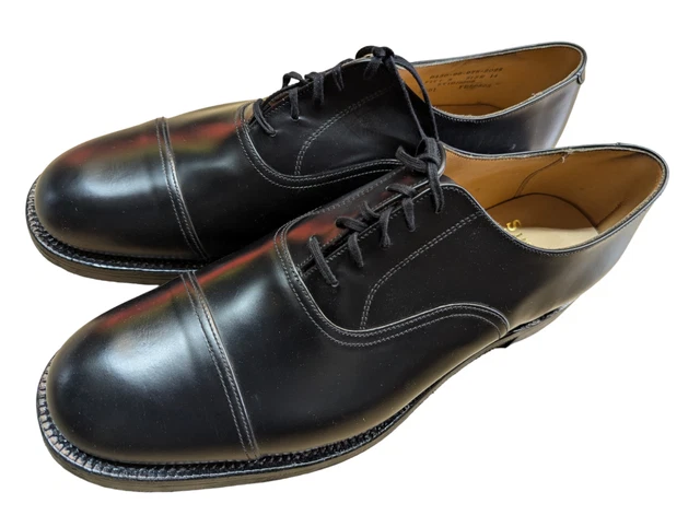 NEW GENUINE BRITISH Army Black Leather Officers Parade Service Shoes ...