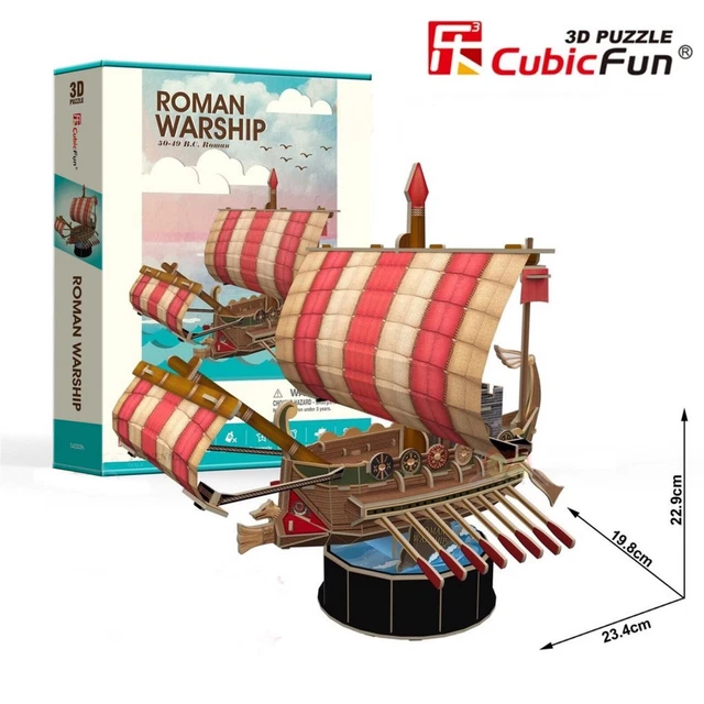 CUBIC FUN 85PCS Roman War Ship DIY 3D Puzzle Model Building Kit Toy ...