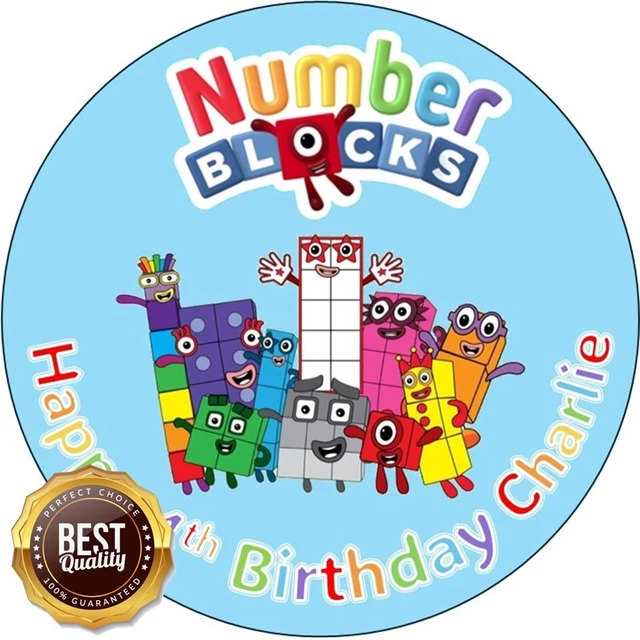 NUMBERBLOCKS | PERSONALISED Edible Cake Topper on Icing Sheet or Wafer ...