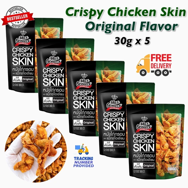 MAX OCEANS CRACKLING Crispy Fried Chicken Chips Skin Snack Pack Various ...