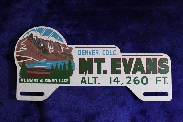PLAQUE D'IMMATRICULATION MT Evans Colorado Topper Sign Bumper ...