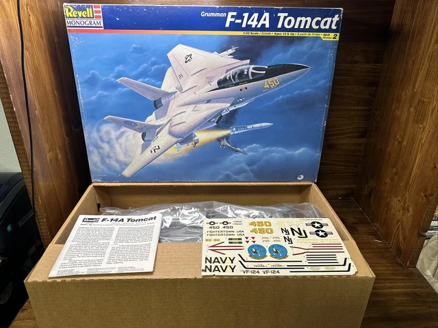 REVELL GRUMMAN F-14A "Tomcat" Model Kit Fighter Airplane #4770 1:32 NOB ...