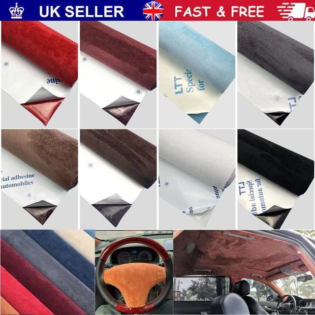 SELF ADHESIVE FAUX Suede Fabric Wrap Film Sticker Stretch for Car ...