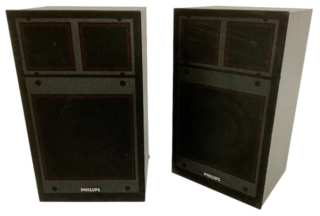 VINTAGE PHILIPS 70FB152/11R Bookshelf Speaker Pair - Untested - G19 ...