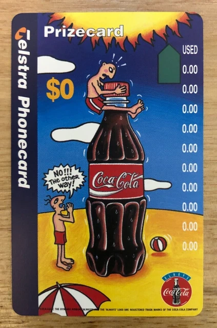 TELSTRA PRIZECARD COCA Cola MINT BB2 $1.98 - PicClick AU