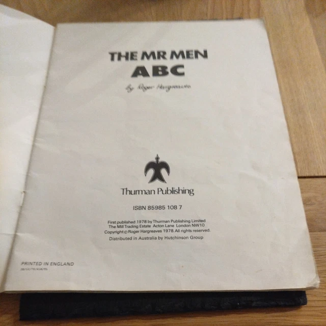 VINTAGE MR MEN ABC Book Thurman Publishing £5.00 - PicClick UK
