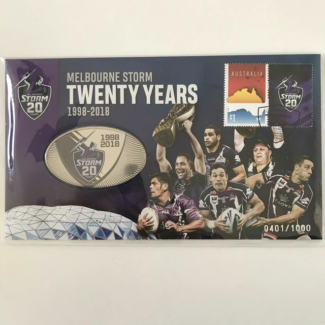 2018 NRL TWENTY 20 Years of Melbourne Storm Medallion Cover PNC ONLY ...