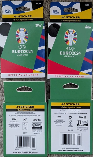 TOPPS UEFA EURO 2024 Sticker Germany EM 24 – 4x Eco Blister Pack EUR 23 ...
