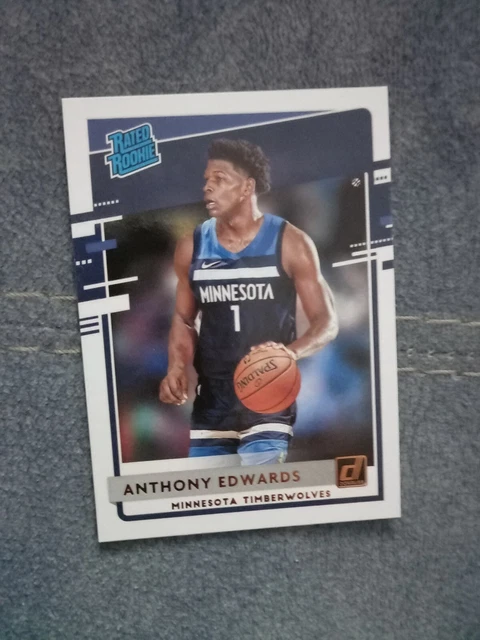 ANTHONY EDWARDS ROOKIE 2020/21 nba Card donruss Minnesota timberwolves ...