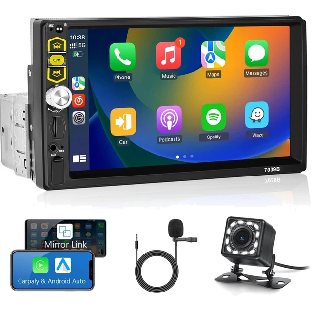 PREMIUM 1 DIN Radio mit 7 Zoll Touchscreen, EQ, CarPlay ...