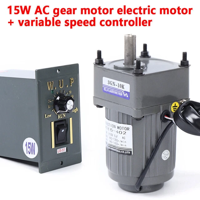 AC GEAR MOTOR Electric Motor Variable Speed Controller 1:10 125RPM AC ...