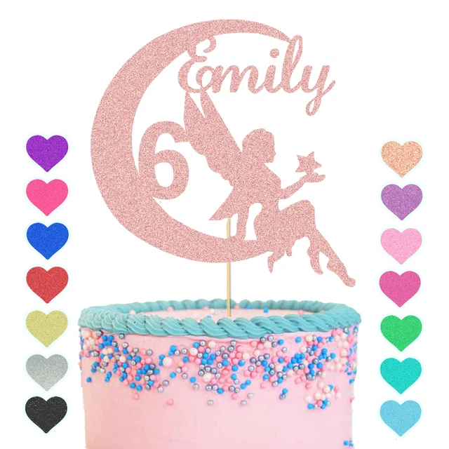 HALF MOON CAKE Topper For Kids Baby Girls Personalised Birthday Fairy ...