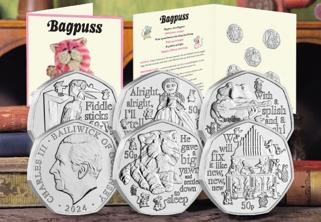 JUST RELEASED 2024 Bagpuss 50p Coin set. Brilliant Uncirculated Set ...