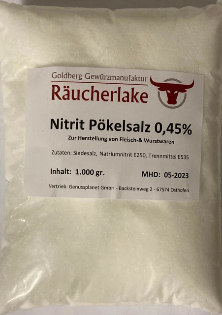 CURING SALT 0.45% 4.5 kg nitrite curing salt sodium nitrite cures ...