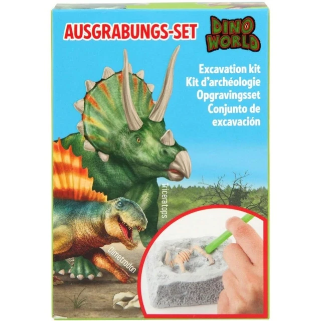 DEPESCHE- KIT D'EXCAVATION Dino World-Bloc de plâtre avec Un Dinosaure ...