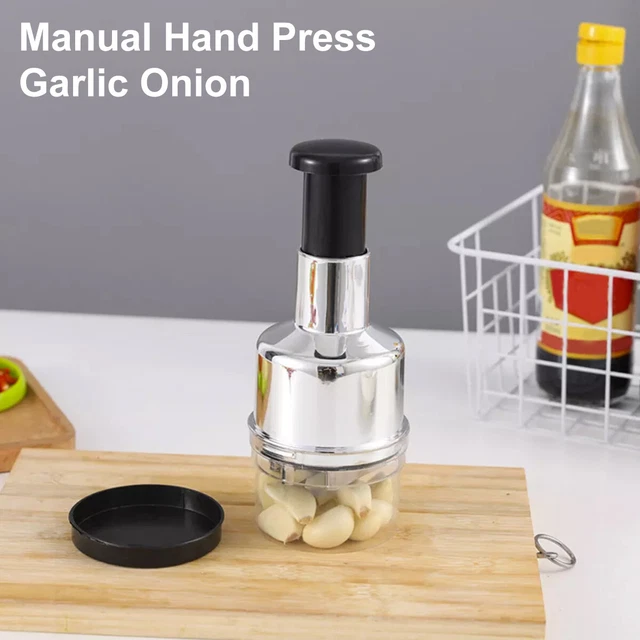 MANUAL HAND PRESS Garlic Onion Chopper Vegetable Food Chopper Processor ...