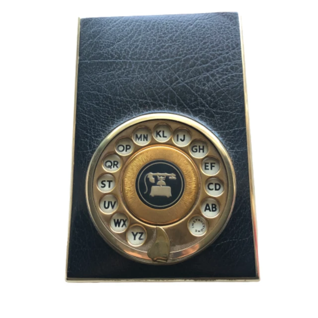 1960S TELEPHONE DIRECTORY w/ ROTARY DIAL Pad STRATTON Leather Cover ...