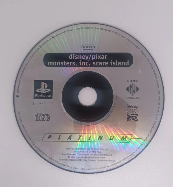 MONSTERS INC SCARE Island Playstation PS1 Platinum Game Disc Only PAL £ ...