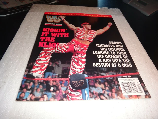 WWF WWE WRESTLING Magazine april 1996 shawn michaels sunny cards ...
