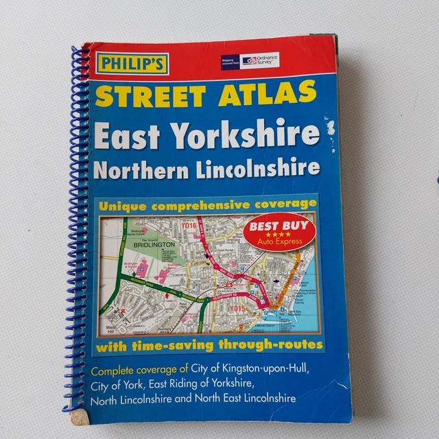 PHILIP'S STREET ATLAS East Yorkshire Maps Spiral bound Book EUR 2,34 ...