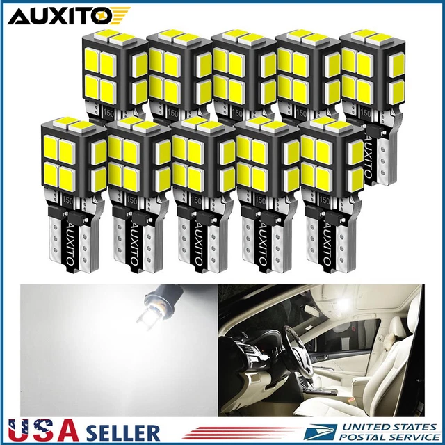 10 WHITE LED Interior Dome Map License Light Bulb T10 2825 168 158 194 ...