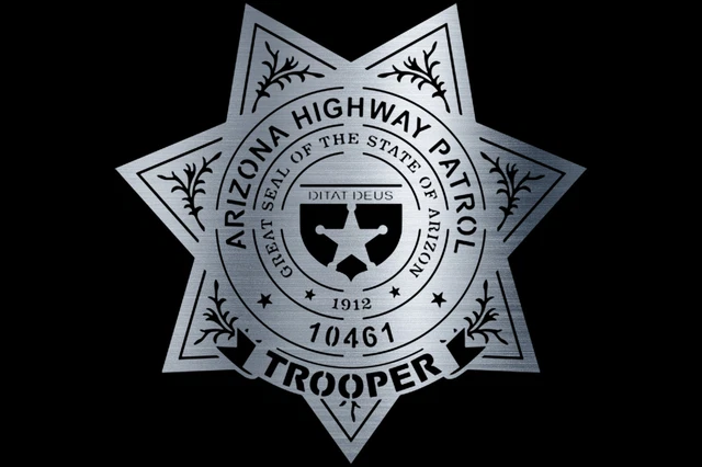 ARIZONA HIGHWAY PATROL trooper badge vector DXF SVG CDR file Vector for ...