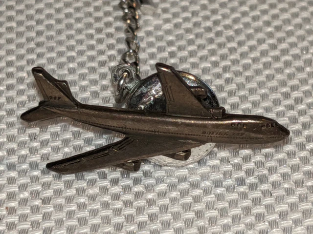 VINTAGE BOEING 747 Sterling Silver Airplane Tie Tack Pin $35.00 ...