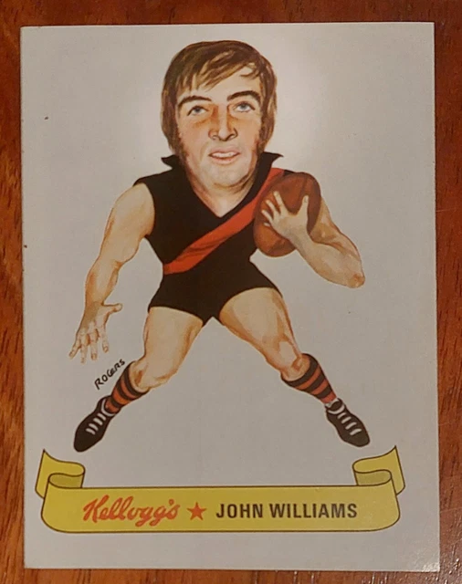 1974 KELLOGG'S VFL Footy Stars Sticker, John Williams, Essendon ...